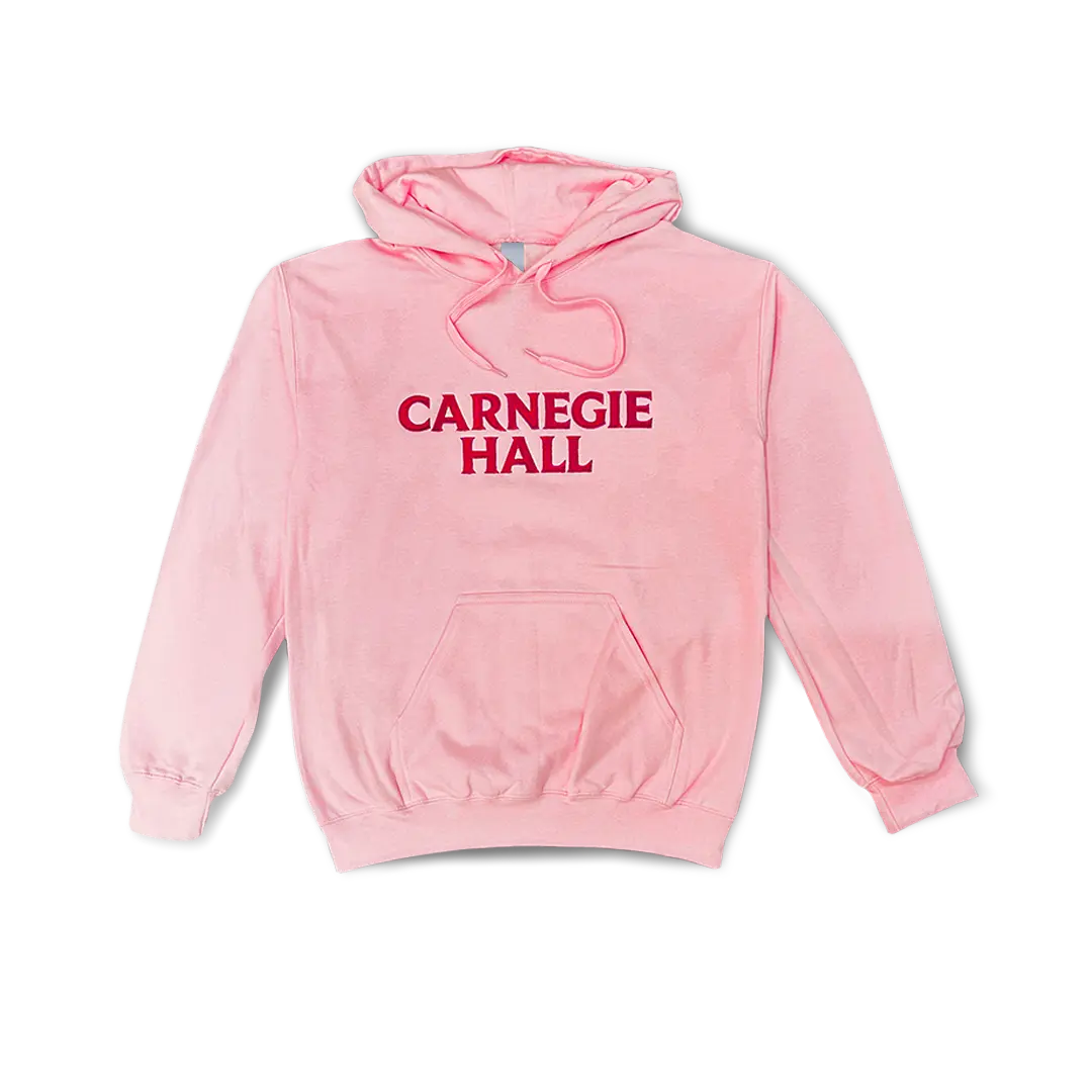 Carnegie Hall Rose Hooded Pullover Sweatshirt (Red Embroidered Logo ...