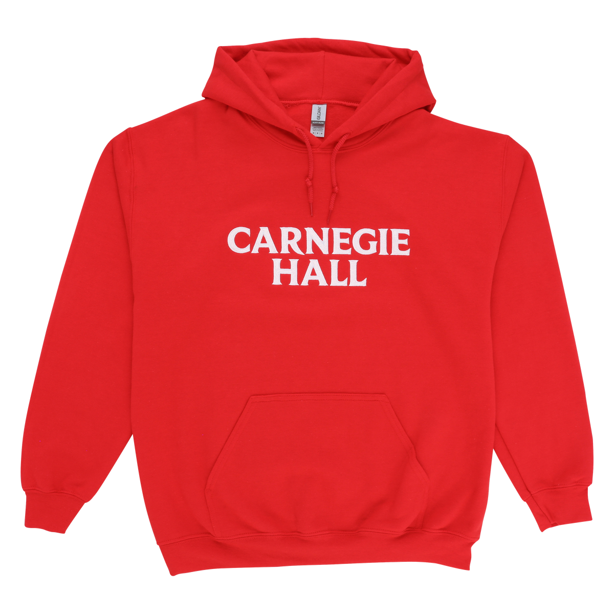 Carnegie Hall Red Hooded Pullover Sweatshirt (Red Embroidered Logo ...