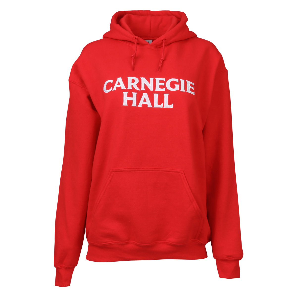 Carnegie Hall Red Hooded Pullover Sweatshirt (Red Embroidered Logo ...